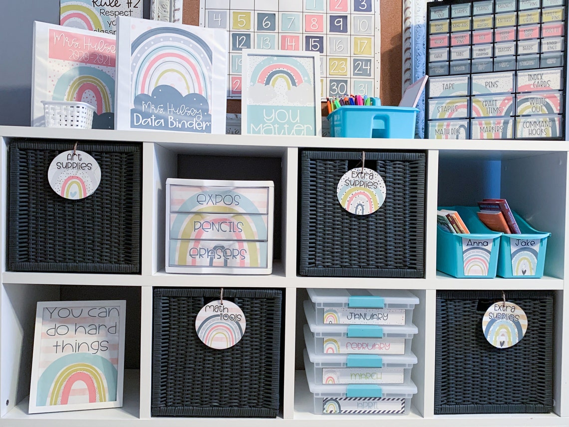 Boho Rainbow Classroom Decor Bundle - Etsy