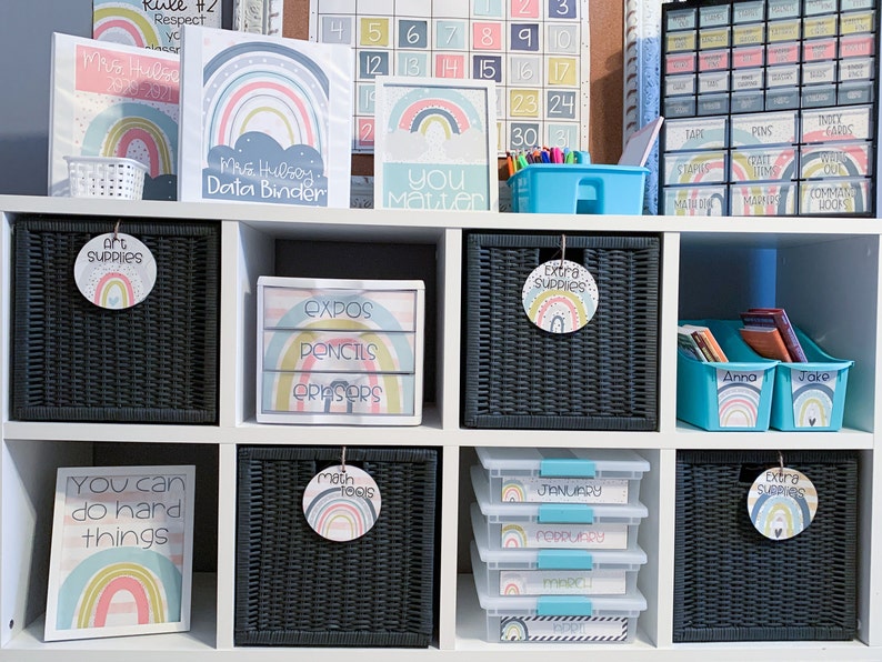 Boho Rainbow Classroom Decor Bundle - Etsy
