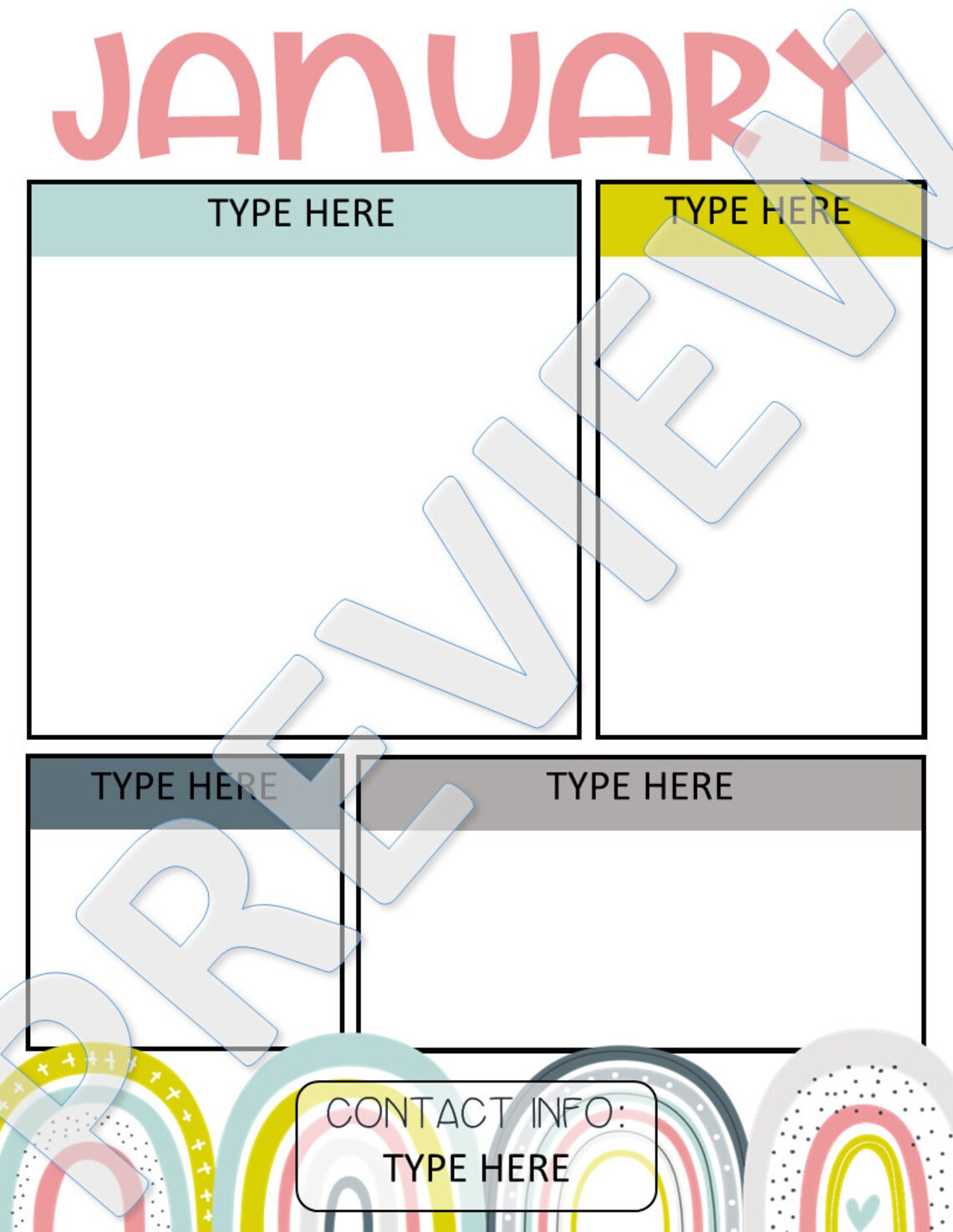 Boho Rainbow Class Newsletter Templates: Editable Classroom Decor - Etsy