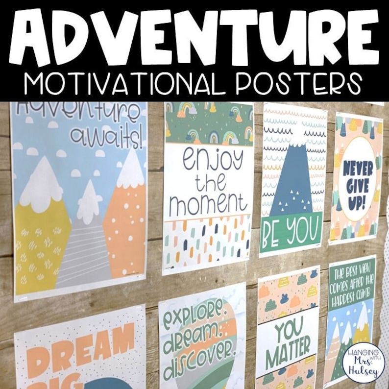 Adventure Classroom Motivational Posters: Forest Decor (digital ...