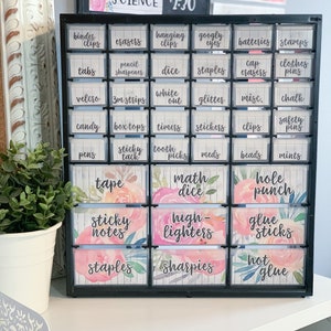 Floral Teacher Toolbox Labels: Farmhouse Classroom Decor (editable) - Etsy