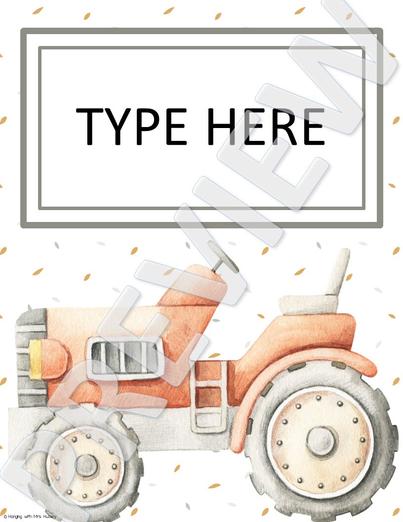 Farm Binder Covers and Spine Labels - Etsy