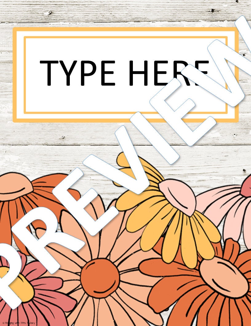 Retro Daisy Binder Covers and Spine Labels - Etsy