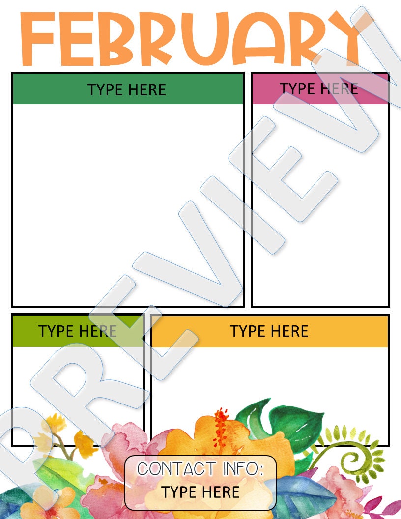 Tropical Class Newsletter Templates - Etsy