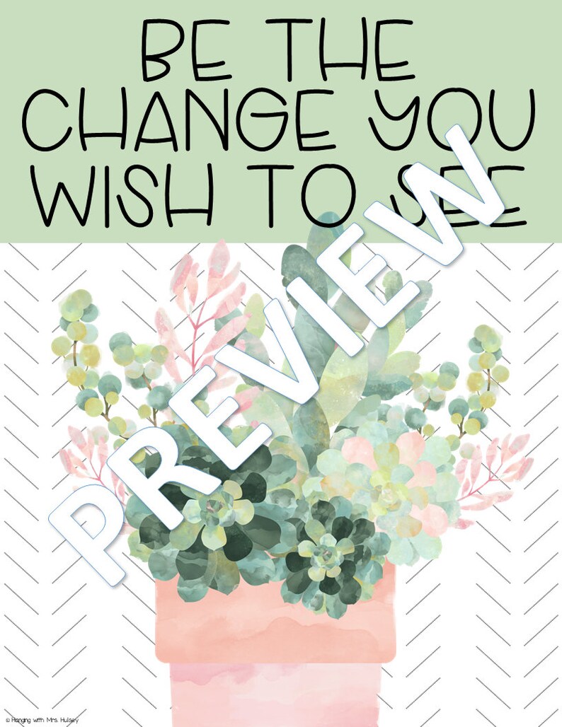 Plant Decor Motivational Posters: Farmhouse Classroom Decor (digital ...