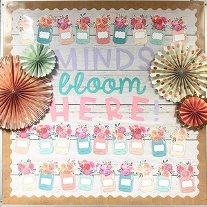 Floral Farmhouse Welcome Back to School Bulletin Board - Floral Class ...