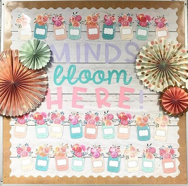 Floral Farmhouse Welcome Back to School Bulletin Board Floral Class ...
