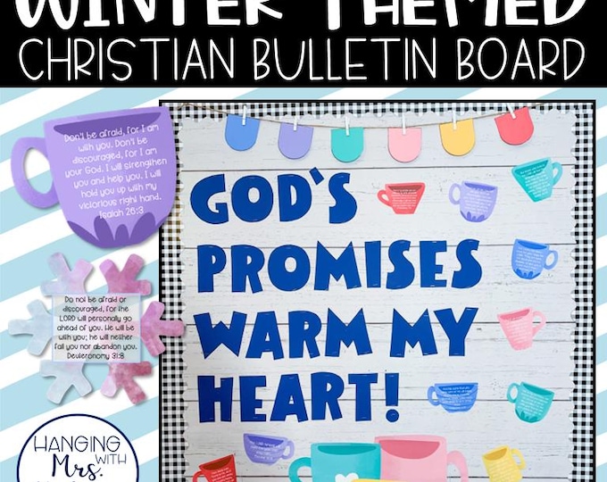 The Bible Says Bright Bulletin Board Kit With Gods Promises for Kids ...