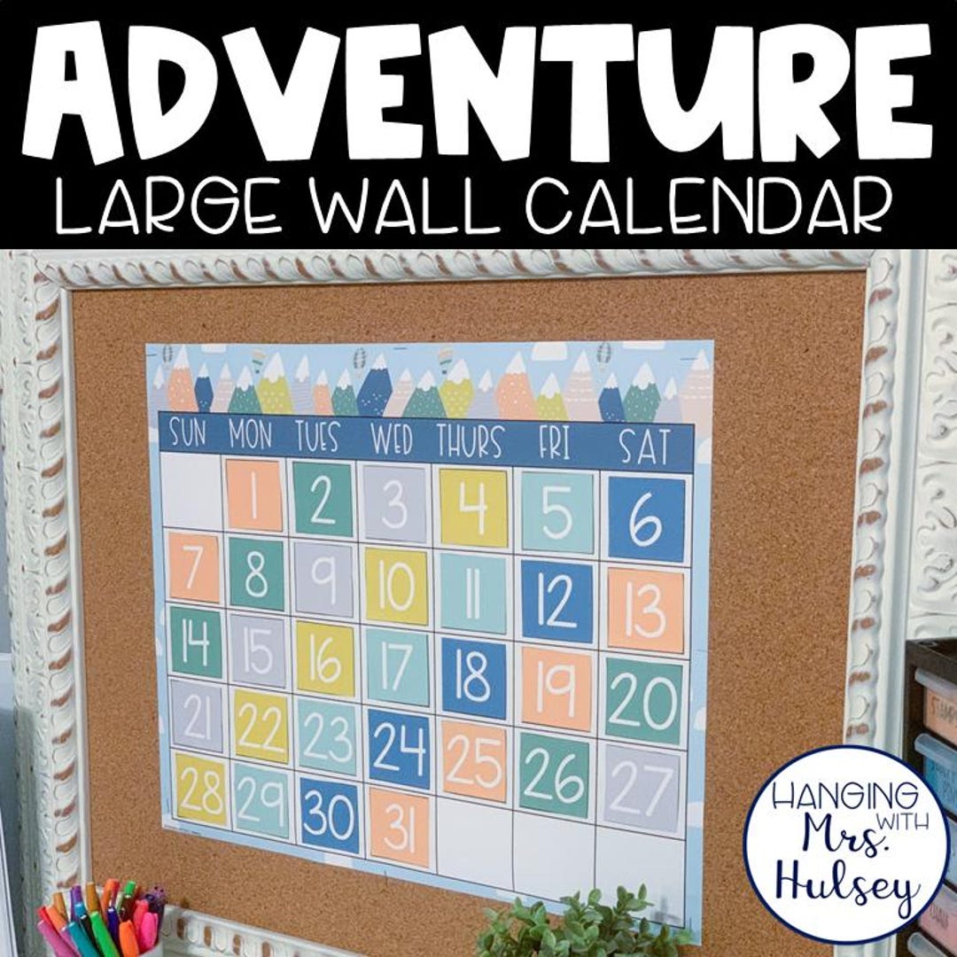 Adventure Large Wall Calendar - Class Calendar - Adventure Classroom ...