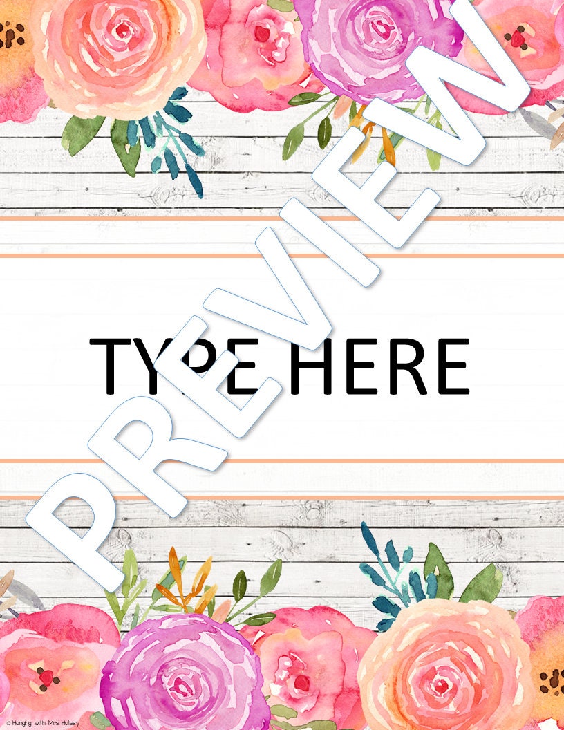 Floral Binder Covers and Spine Labels - Etsy