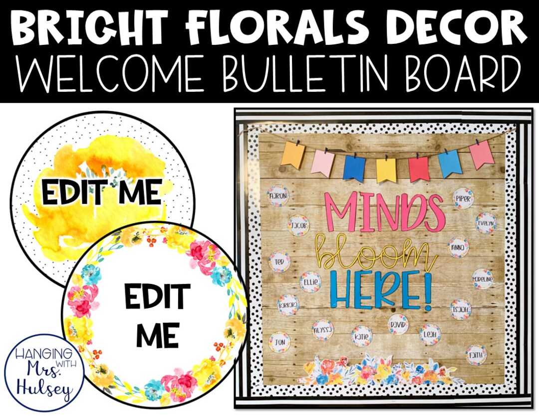 Bright Floral Welcome Back to School Bulletin Board - Etsy