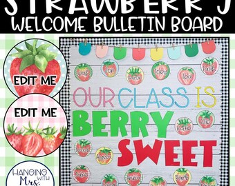 Welcome Back Bulletin Board for Classroom Strawberry Printable Bulletin ...