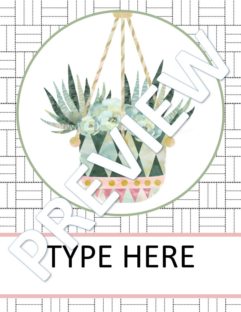 Plant Decor Binder Covers and Spine Labels - Etsy