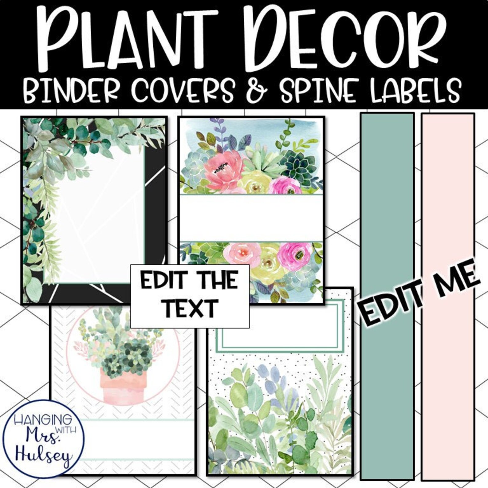 Plant Decor Binder Covers and Spine Labels - Etsy