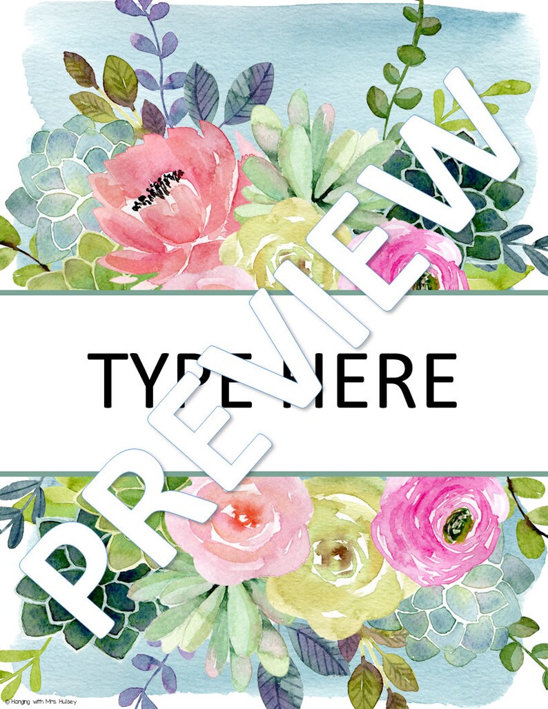 Plant Decor Binder Covers and Spine Labels - Etsy