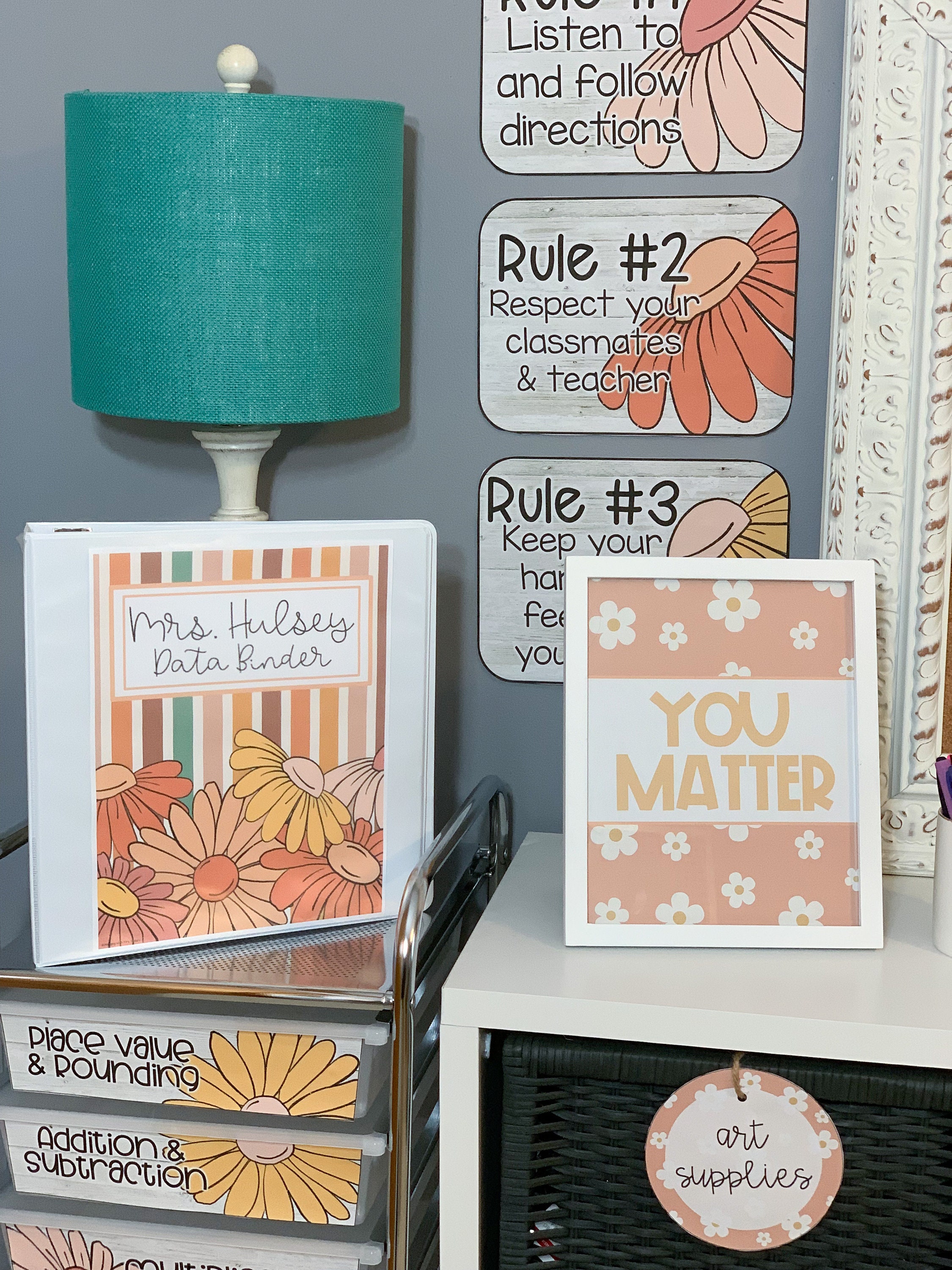 Retro Daisy Binder Covers and Spine Labels Daisy Decor Daisy Class ...