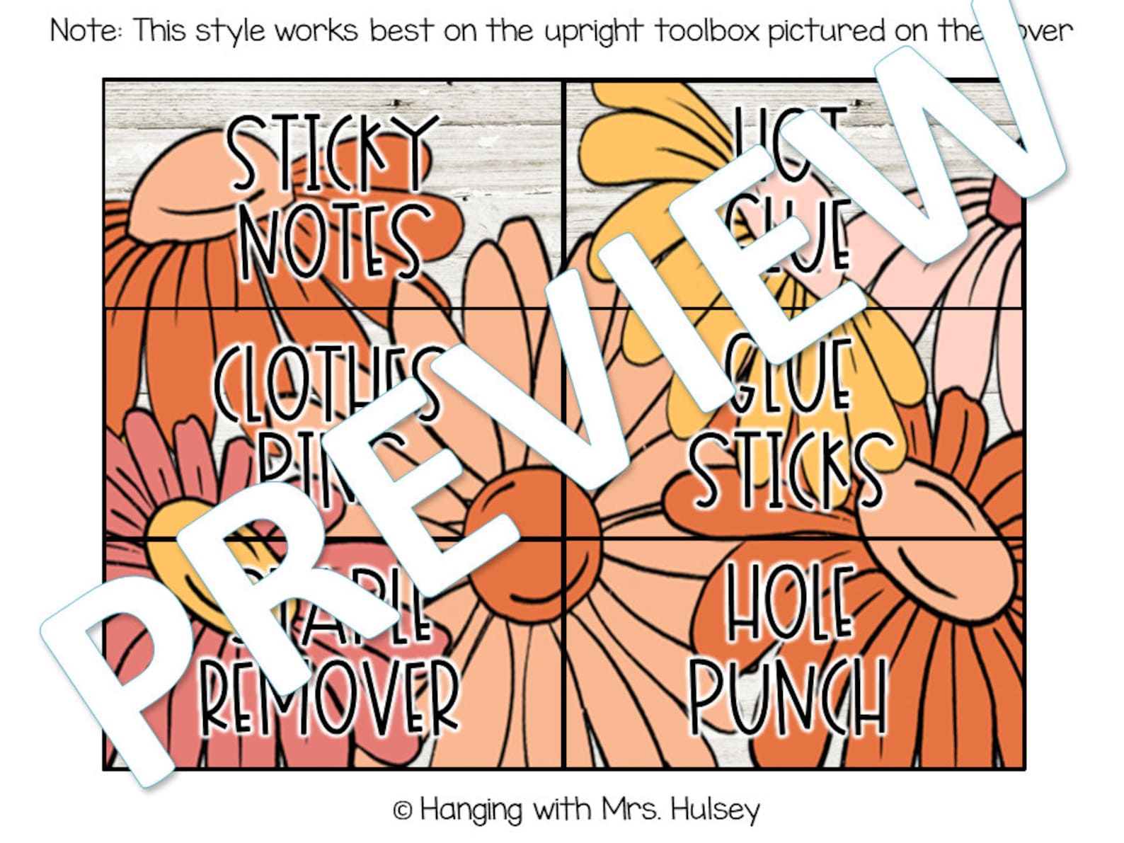 Retro Daisy Teacher Toolbox Labels: Editable Classroom Decor ...