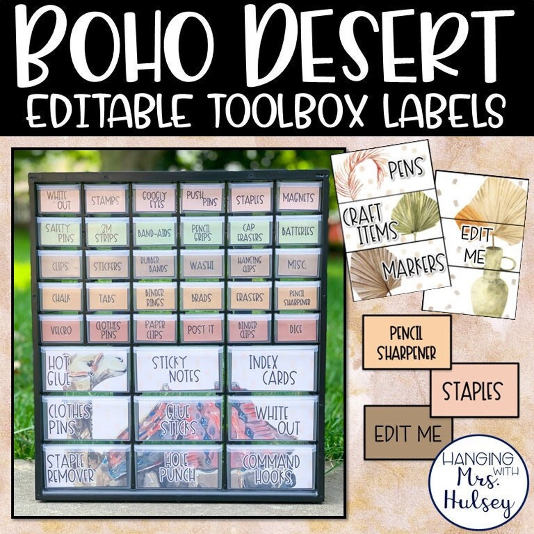 Boho Desert Teacher Toolbox Labels - Desert Class Decor - Desert Decor ...