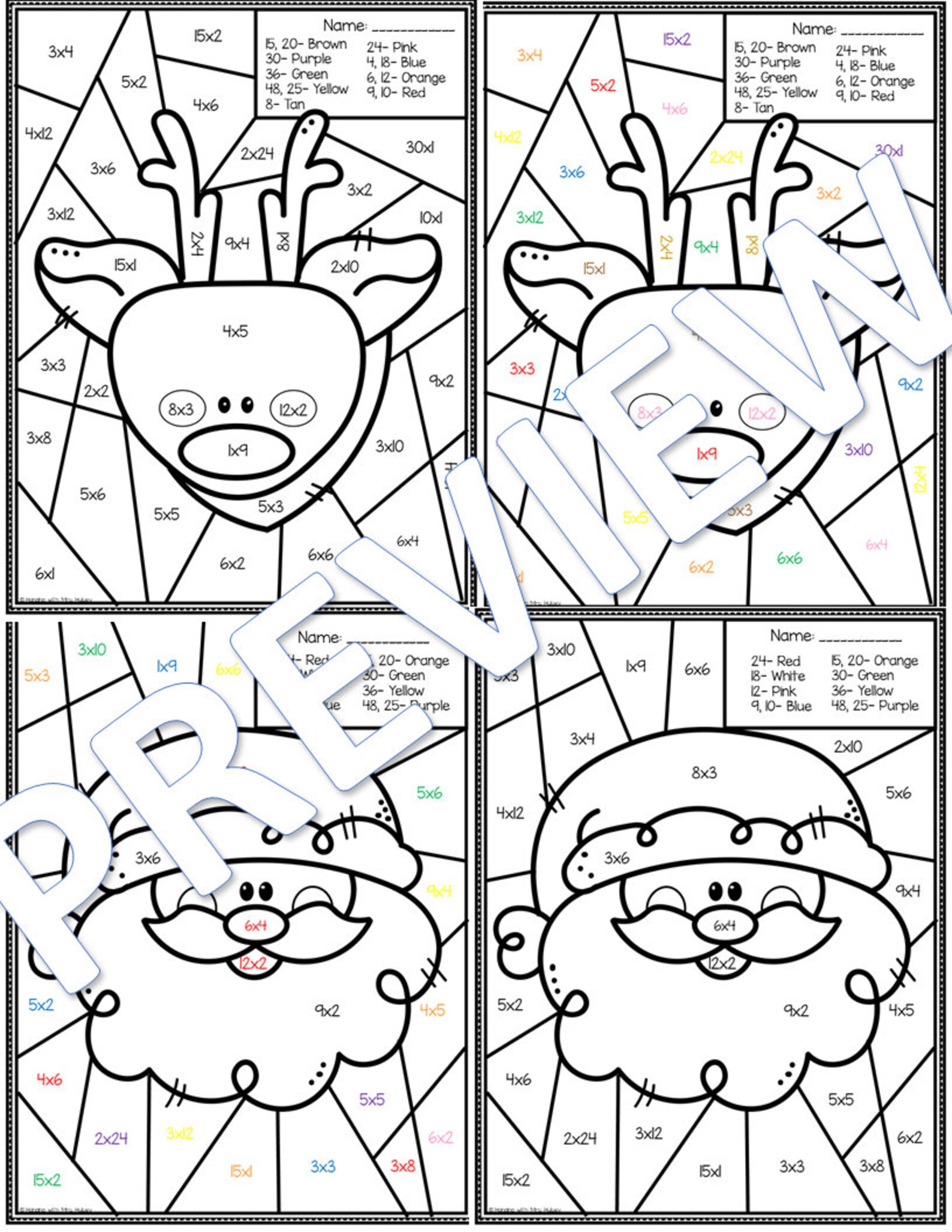 Christmas Multiply and Color - Etsy