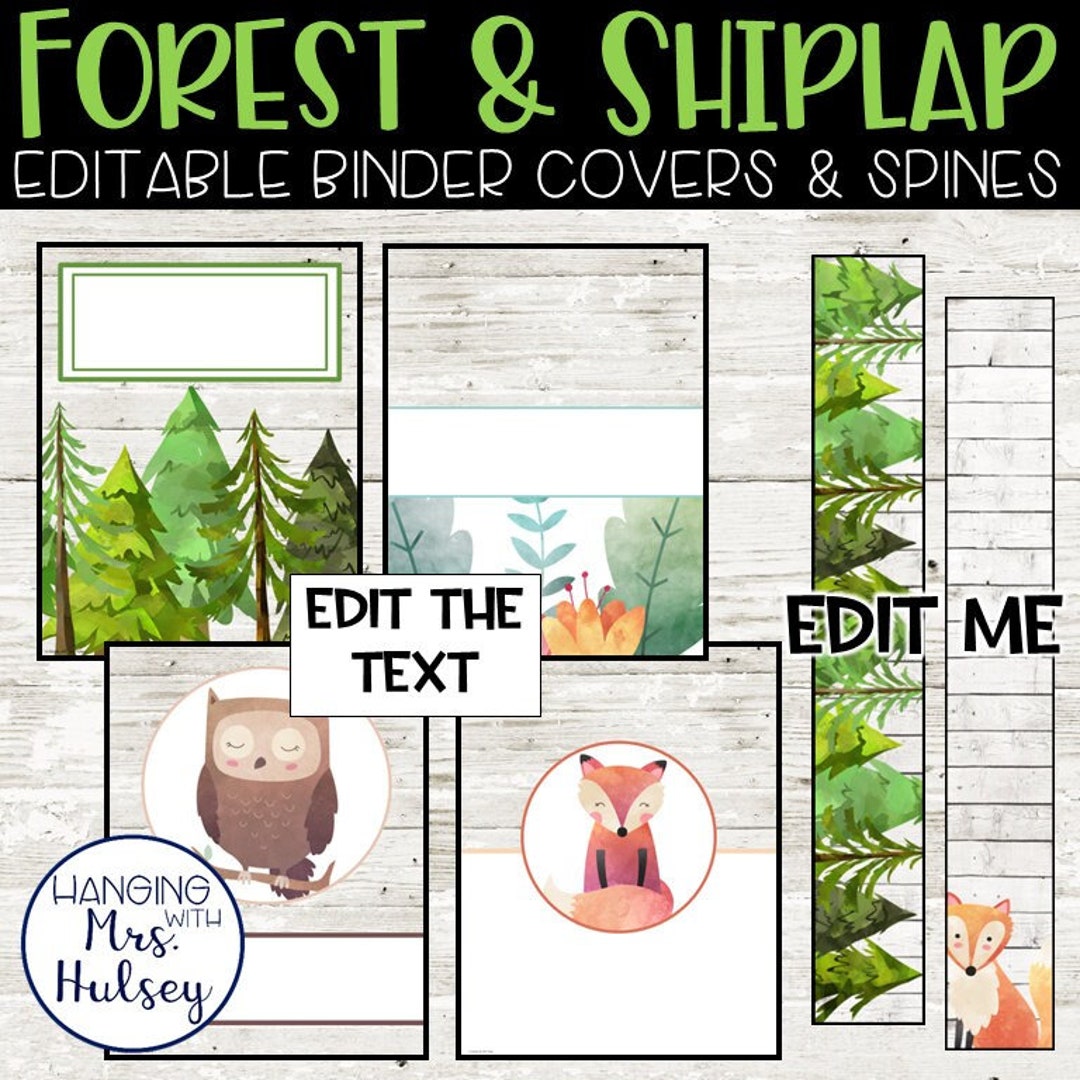 Forest Binder Covers and Spine Labels - Etsy