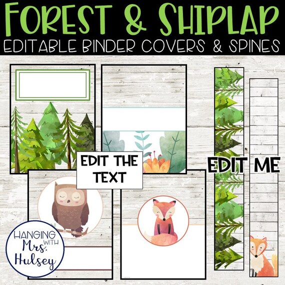 Forest Binder Covers and Spine Labels - Etsy