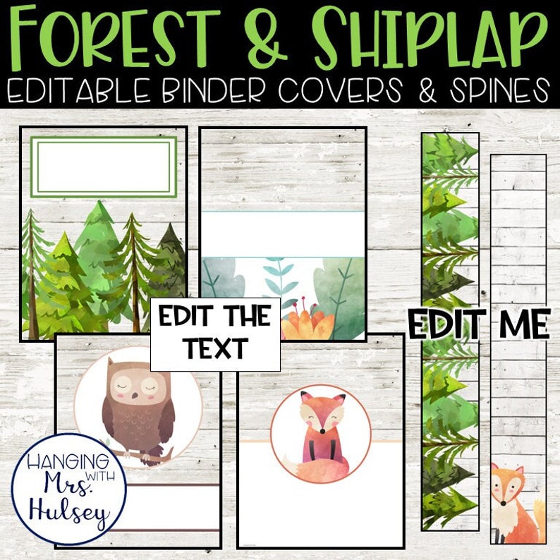 Forest Binder Covers and Spine Labels - Etsy