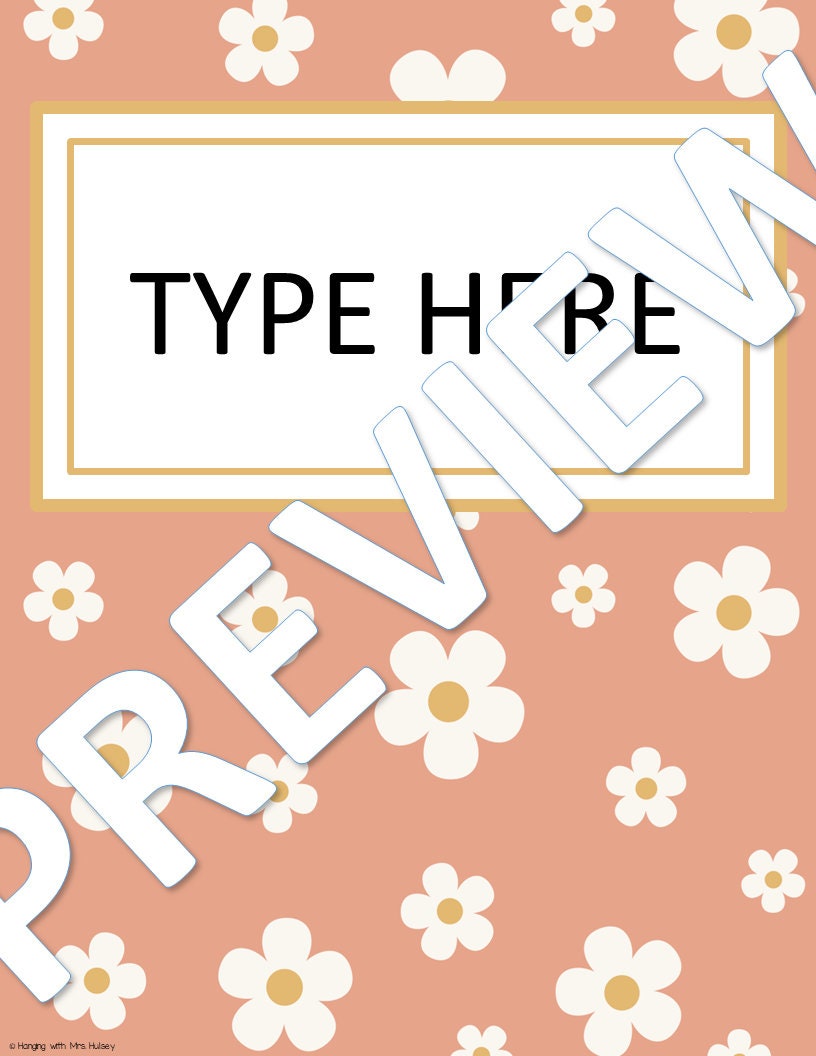 Retro Daisy Binder Covers and Spine Labels - Etsy