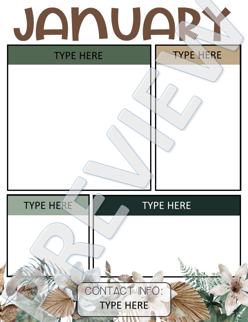 Boho Jungle Class Newsletter Templates: Editable Powerpoint & Google ...