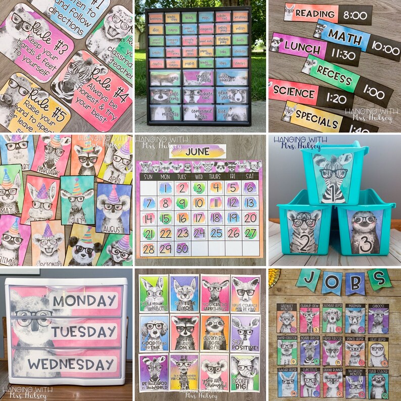 Hipster Animals Classroom Decor Bundle - Etsy