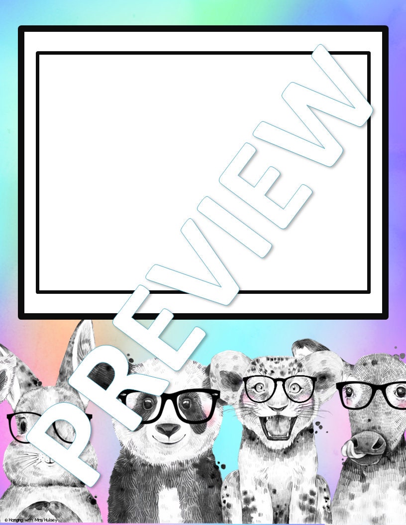 Hipster Animals Binder Covers and Spine Labels - Etsy