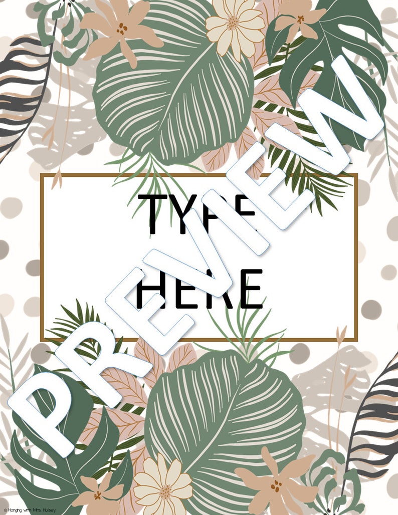 Boho Jungle Binder Covers and Spine Labels: Editable Classroom Decor - Etsy