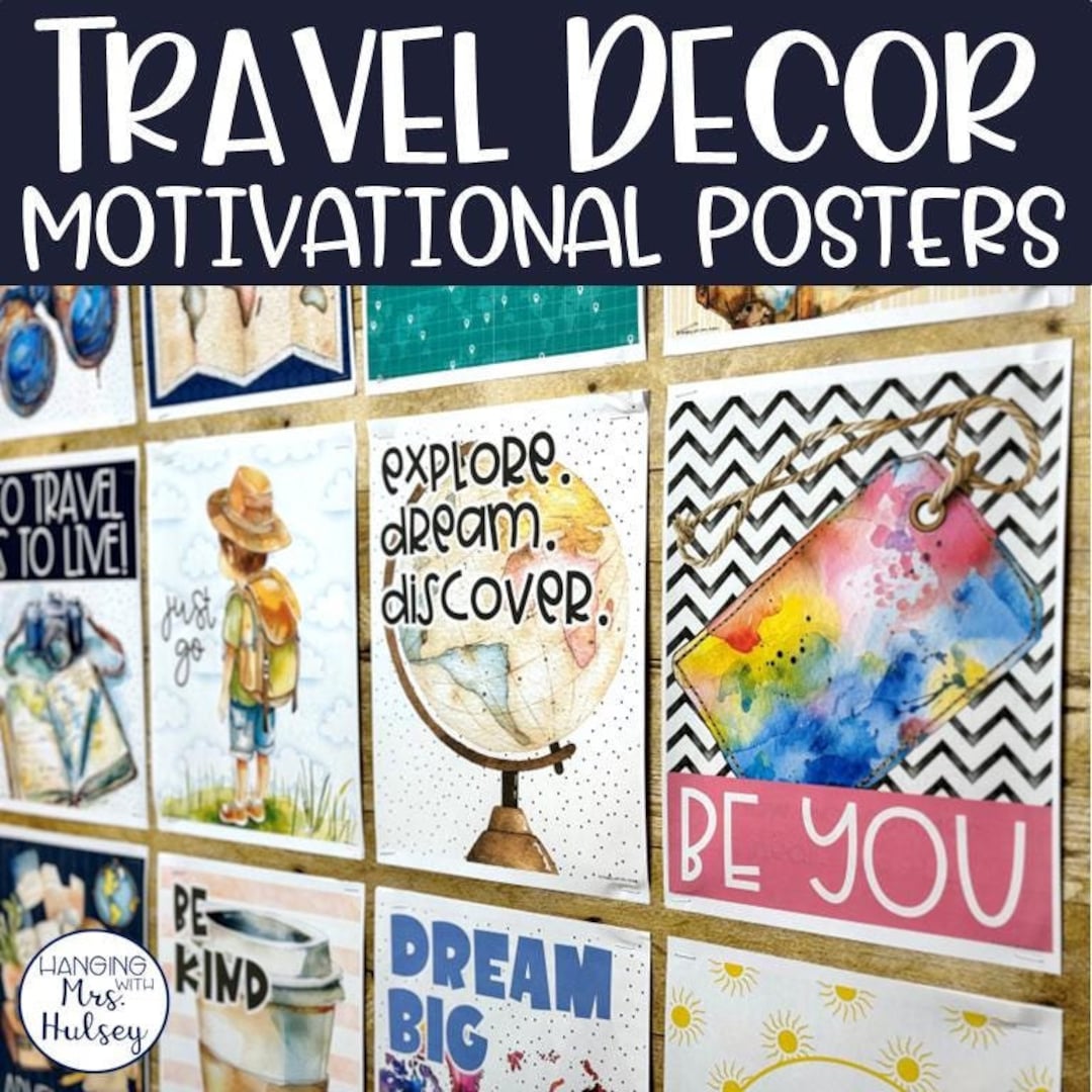 Travel Motivational Posters: Adventure Classroom Decor (digital ...