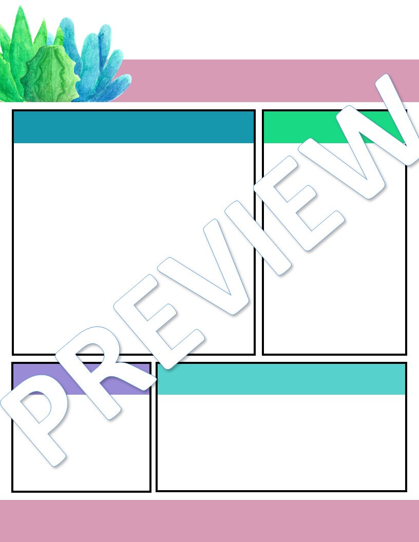 Succulent Class Newsletter Templates - Etsy
