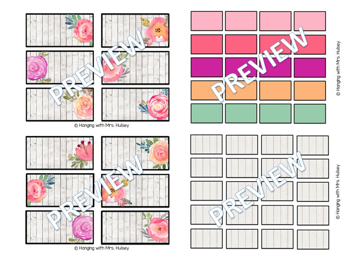 Floral Teacher Toolbox Labels: Farmhouse Classroom Decor (editable) - Etsy