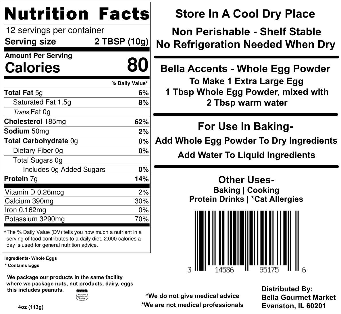 Whole Egg Powder: Natural Clean Label Baking and Cooking Ingredient ...
