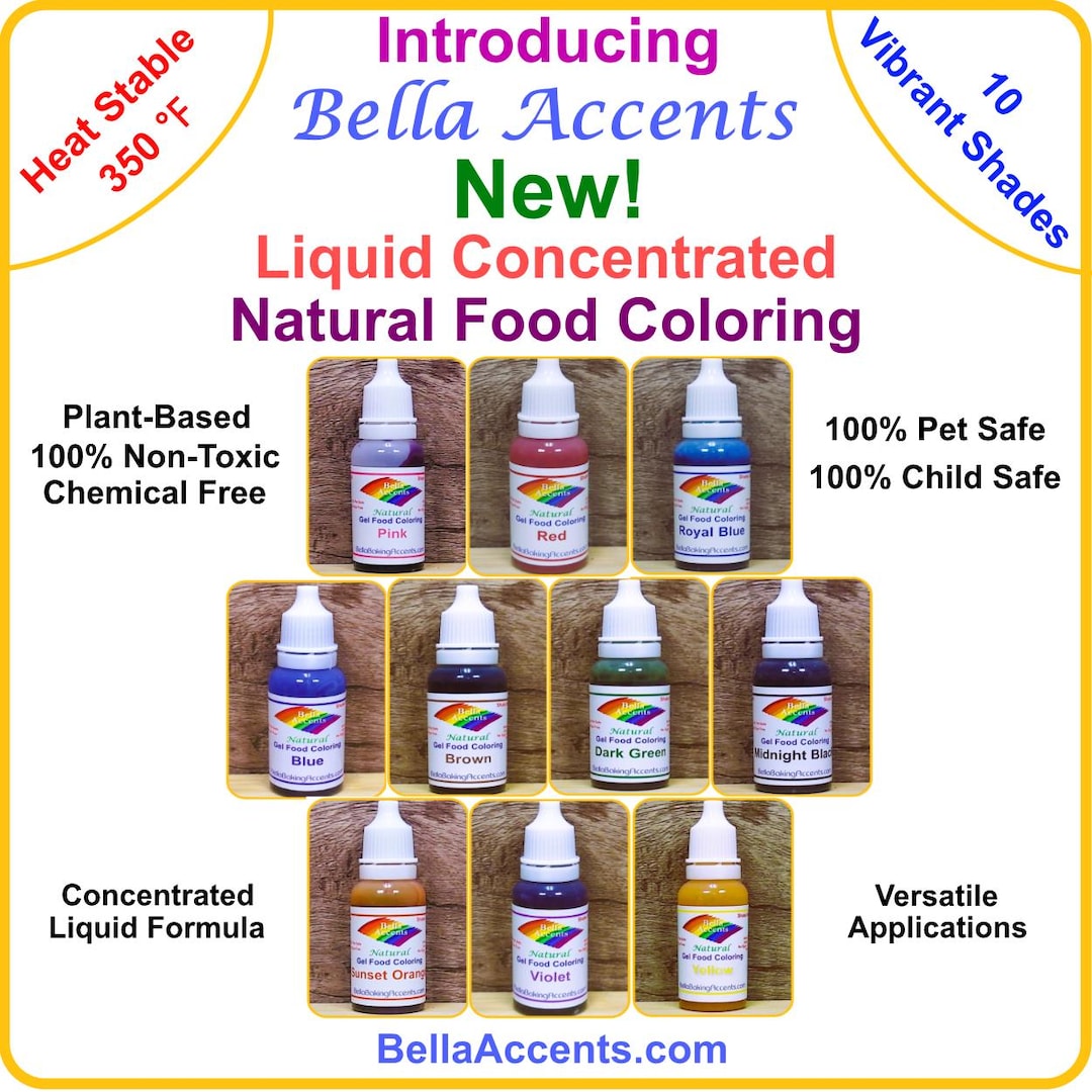 Natural Liquid Gel Food Coloring: Plant-based Vegan Dye, 10 Colors - Etsy