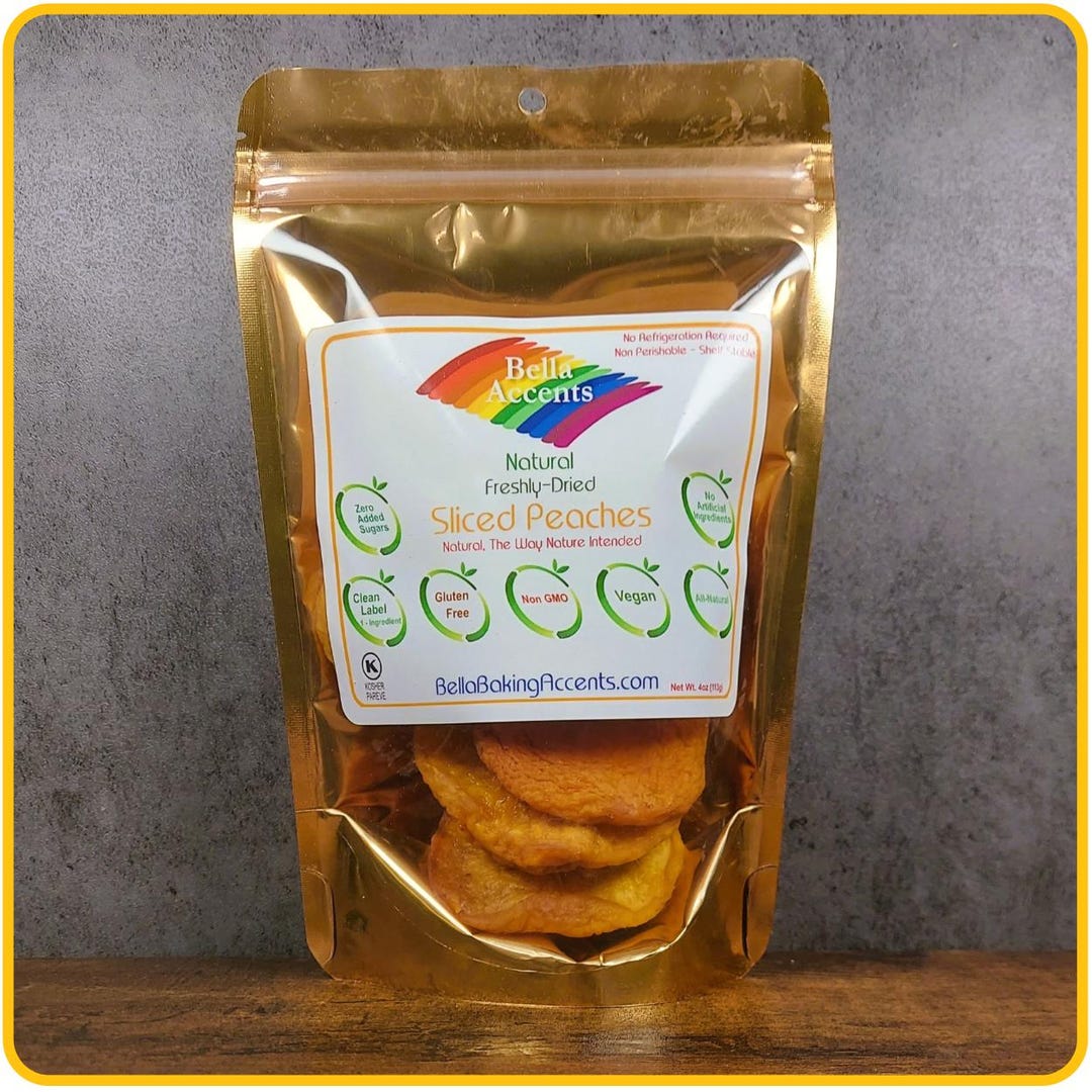 Naturally Dried Peach Slices - Perfect for Snacking, Recipes - Delicious and All-natural Peaches ...