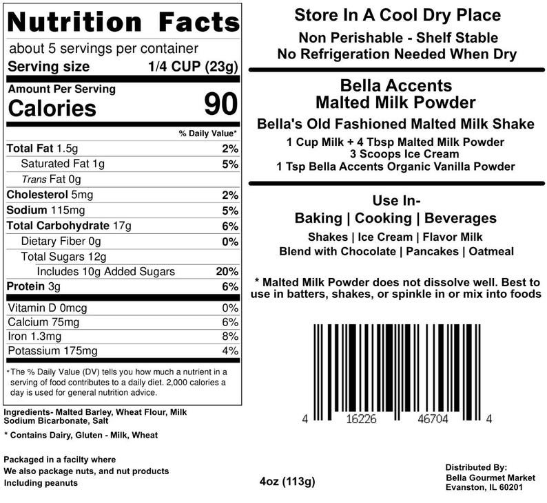 Old Fashioned Malted Milk Powder: Natural Ingredient - Etsy