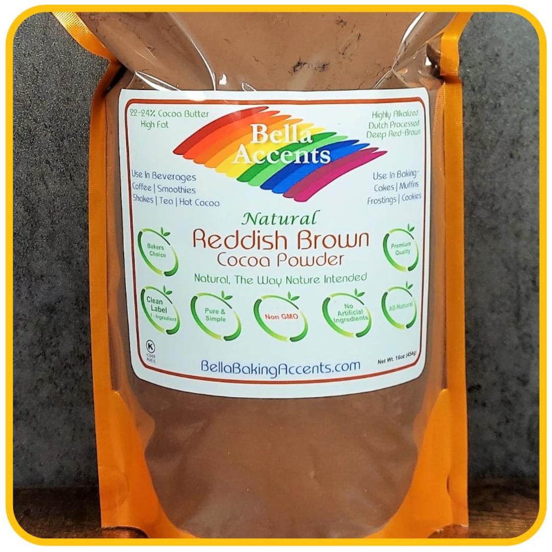 Reddish Brown Dutch Cocoa Powder: High Fat Baking Cacao - Etsy