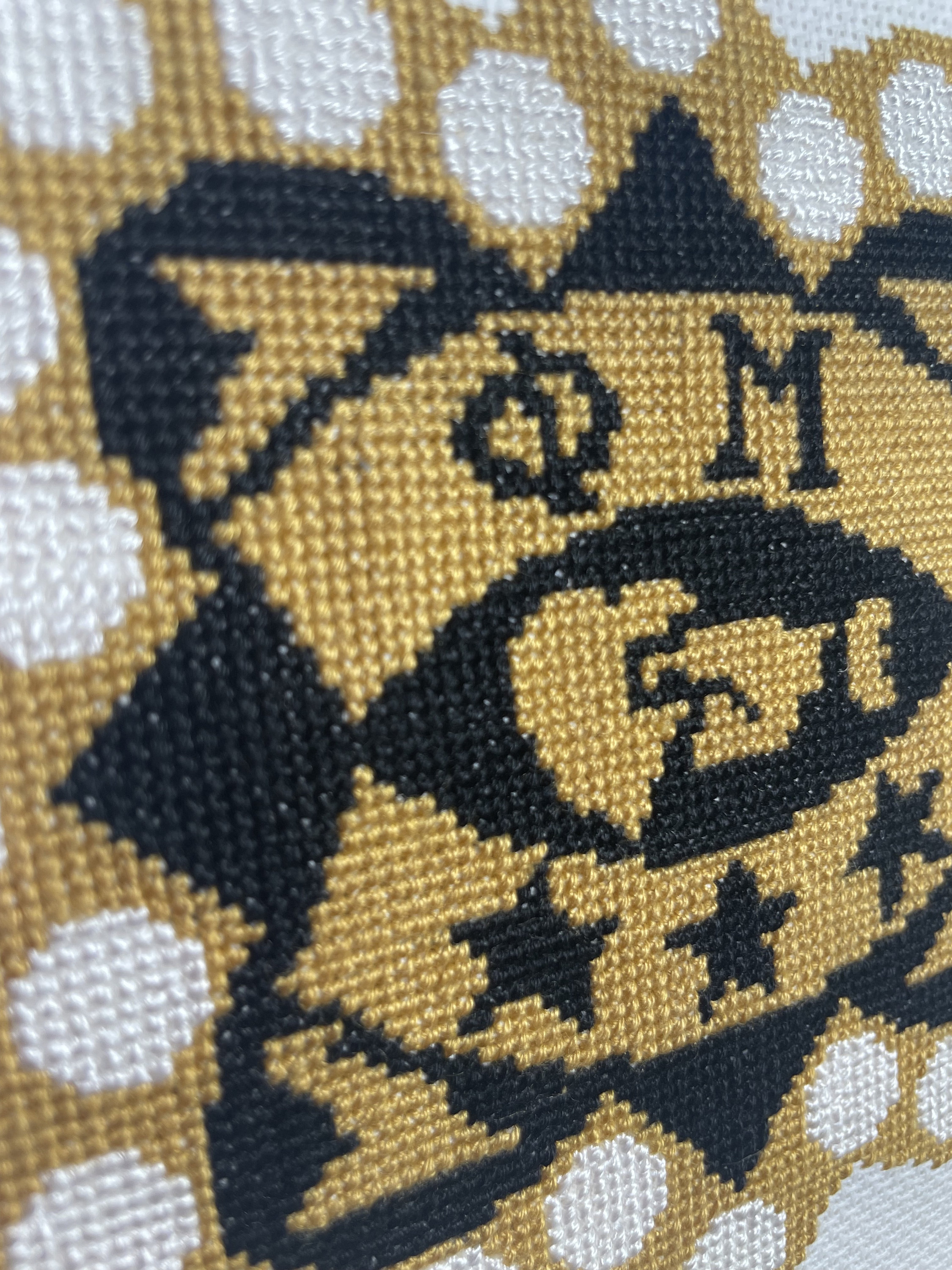 Phi Mu Badge Cross Stitch Pattern crown Pearl - Etsy