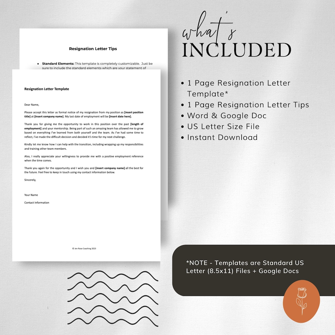 Resignation Letter Template | Editable | Professional Resignation ...