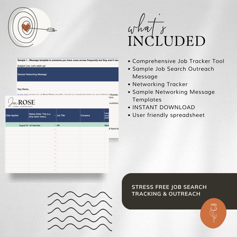 Job Application Tracker Excel Template Organizer Career Development ...
