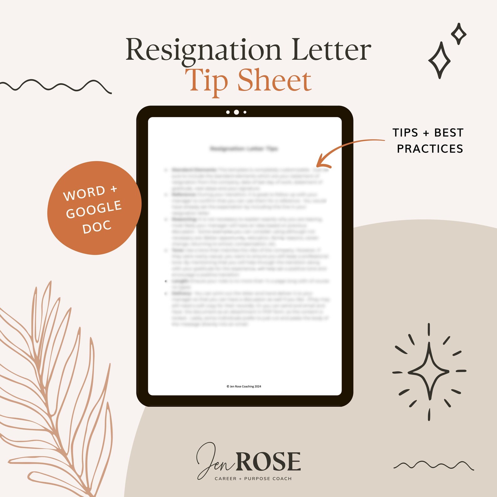 Resignation Letter Template | Editable | Professional Resignation ...