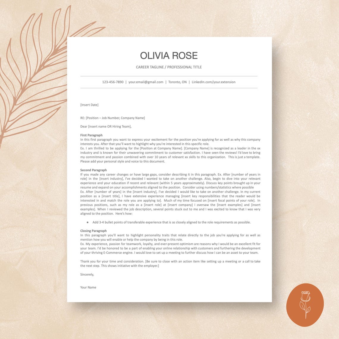 ATS Cover Letter Template | Professional Job Application Cover Letter ...