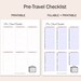 Pink Fillable Travel Planner Digital Printable, Travel Packing ...