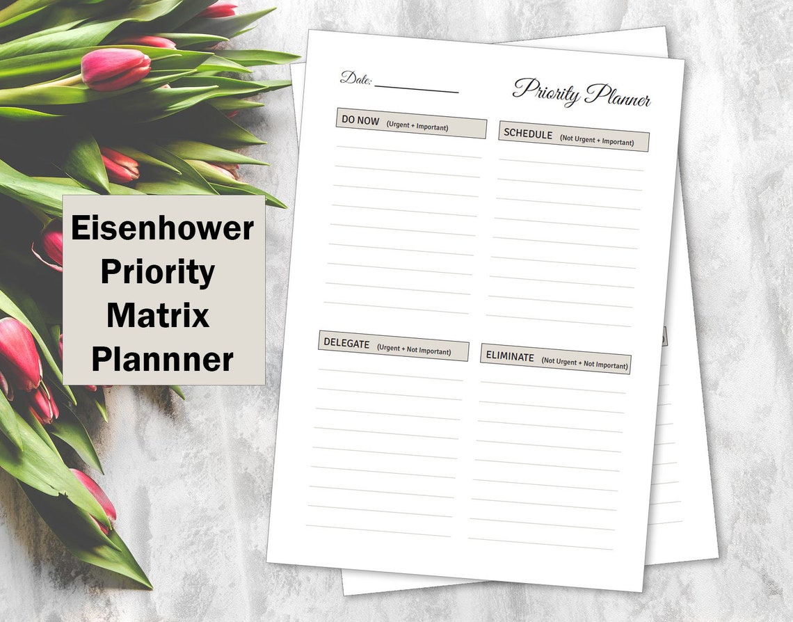 Caramel Fillable Eisenhower Matrix Priority Digital Planner, Printable ...
