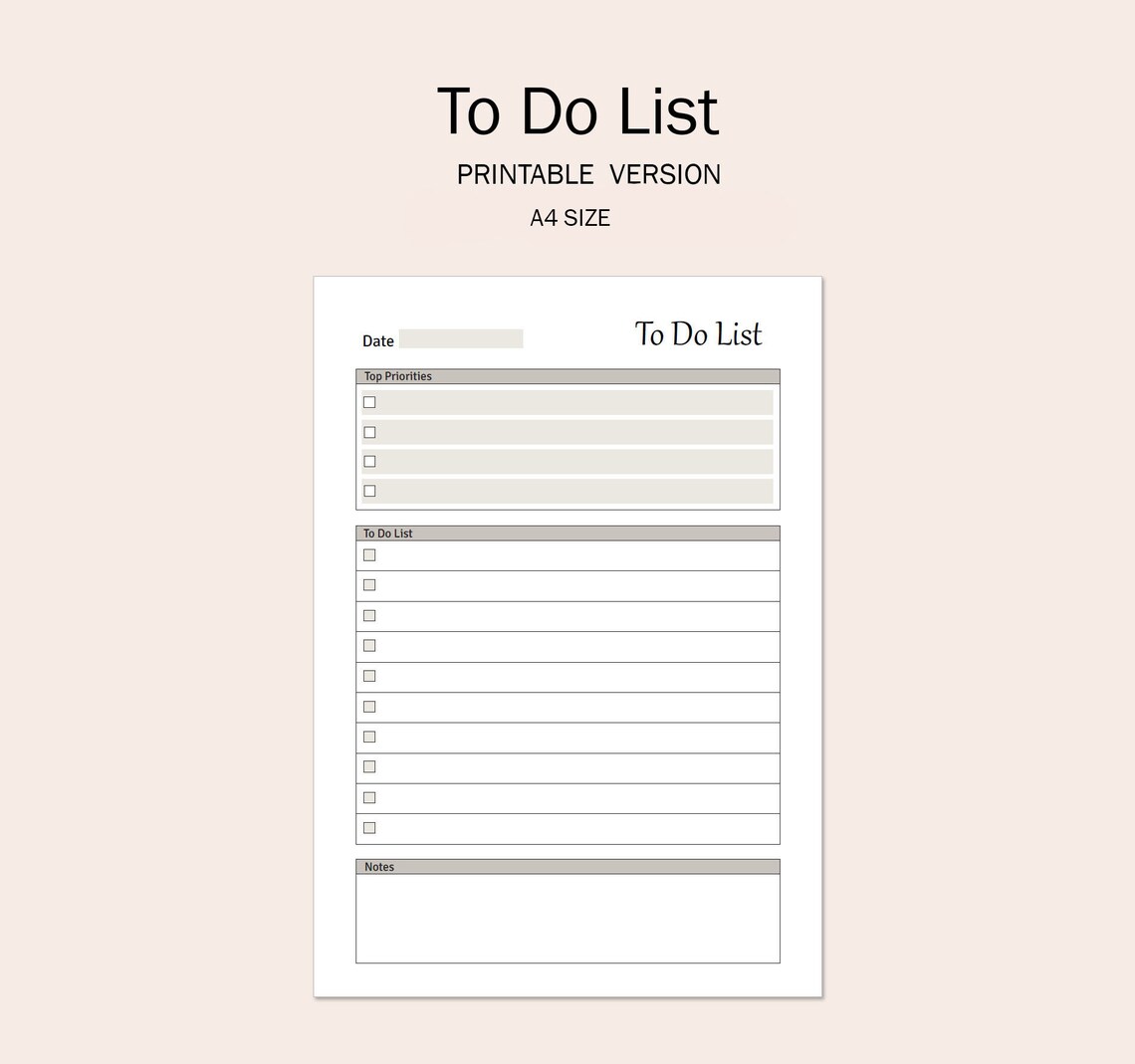 To Do List Planner Fillable Printable Blank Portrait - Etsy
