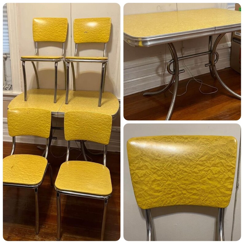 Kitchenette Full Set Yellow Vintage Formica Table 50s 60s - Etsy