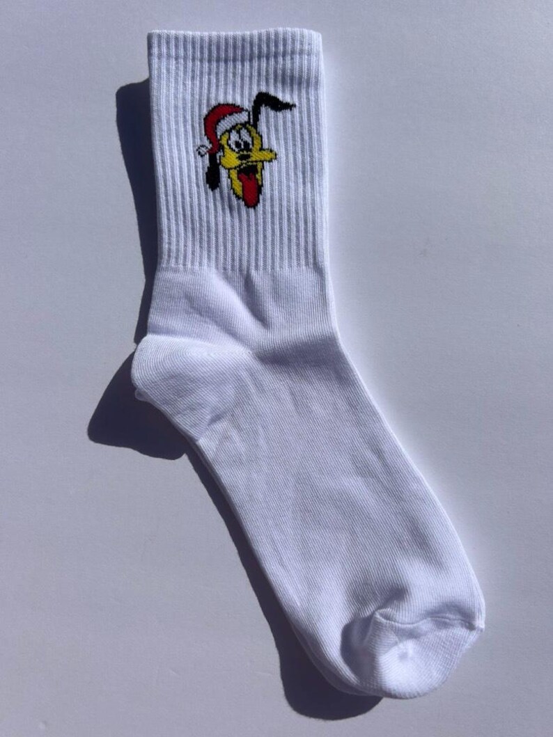 Disney Christmas Santa Pluto Crew Socks - Etsy