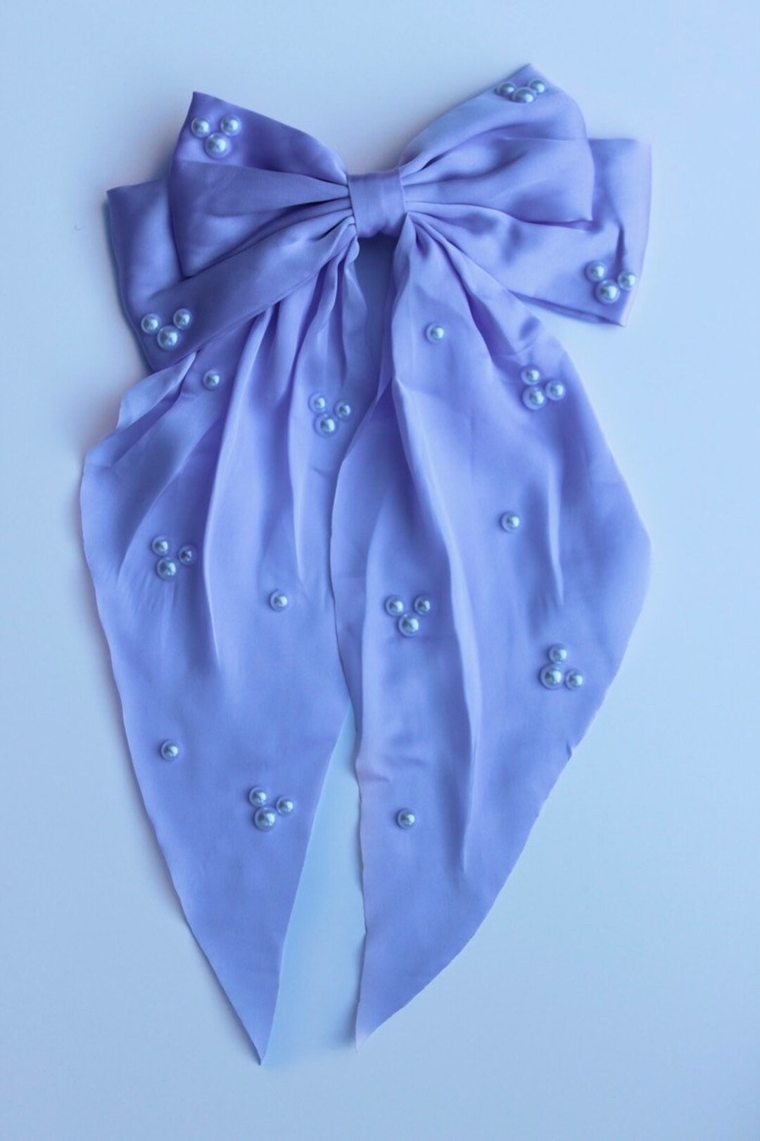 Magical Mickey Pearls and Silk Handmade Purple Hair Bow Barette! - Etsy